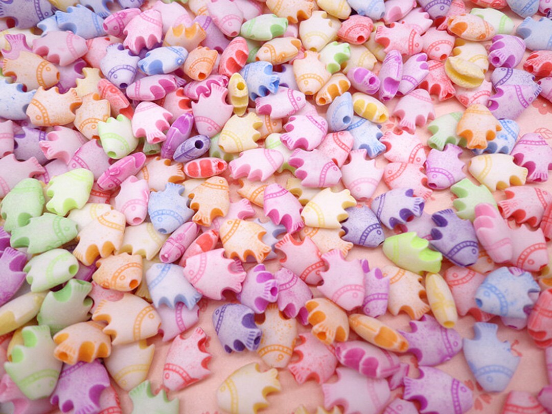 100PCS Mixed Color Tiny Plastic Fish Shape Beads With Hole - Etsy