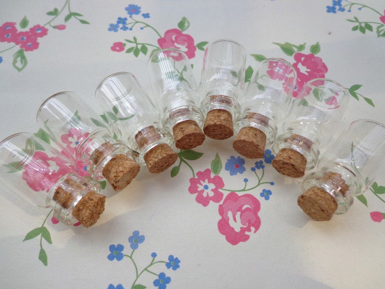 20 Mini Glass Bottles With Corks 12x 23mm - Etsy