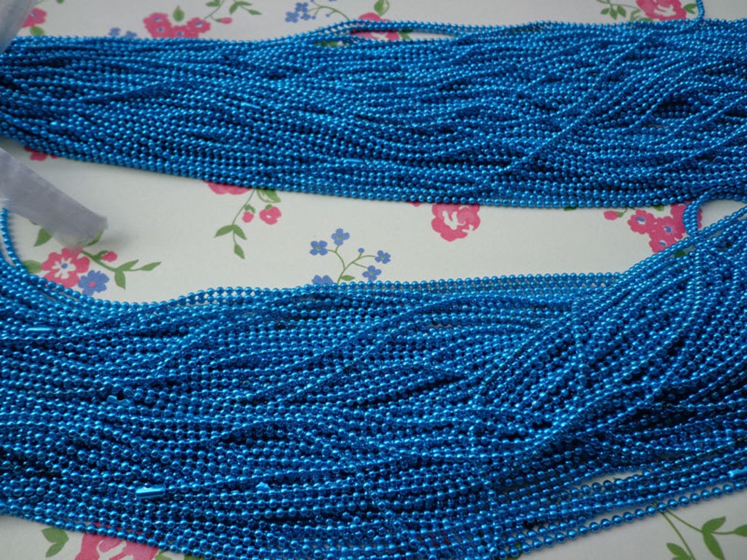Buy SALE20 Pcs Blue Ball Chain Necklaces 27inch, 1.5mm Online in India ...