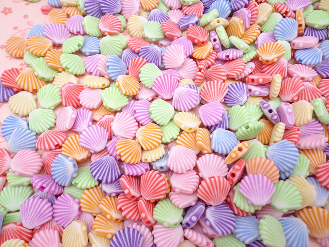 100PCS Mixed Color Tiny Plastic Shell Shape Beads With Hole - Etsy