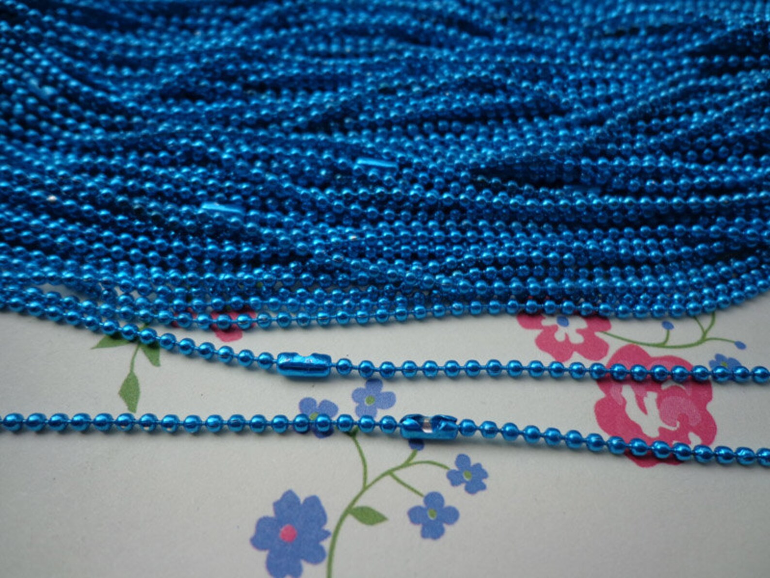 Buy SALE20 Pcs Blue Ball Chain Necklaces 27inch, 1.5mm Online in India ...