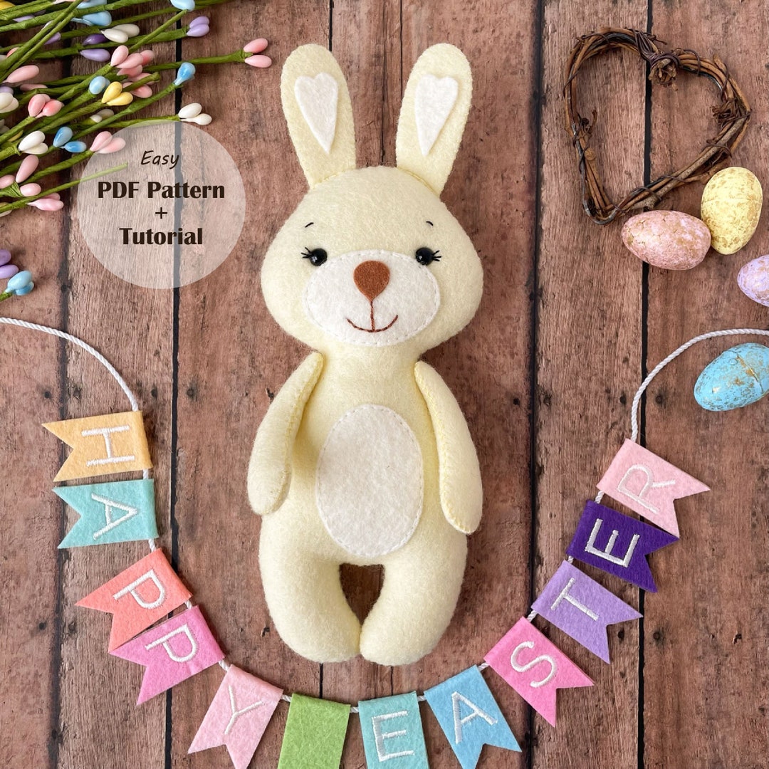 Easter Bunny - Felt PDF Pattern, Felt Pattern, Felt Bunny, Easter Bunny ...