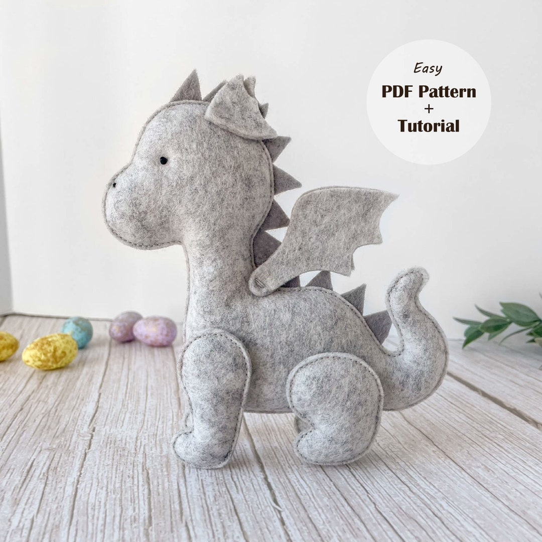 Felt Dragon - Felt PDF Pattern, Dragon Ornament, Felt Toy - Etsy