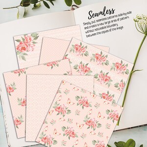 Shabby Chic Digital Paper:shabby LACE Peach Floral Seamless, Tileable ...