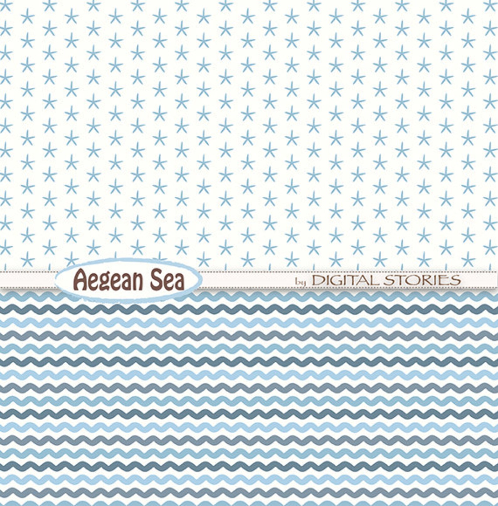 Nautical Digital Paper: aegean Sea Blue White - Etsy