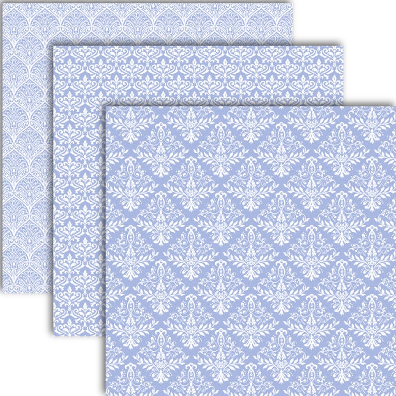 Damask Lavender Digital Scrapbook Paper Pack Instant - Etsy