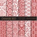 Damask Digital Paper: damask Red Scrapbook Digital - Etsy