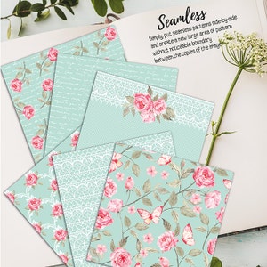 Shabby Chic Digital Paper:shabby LACE Green Floral Seamless, Tileable ...