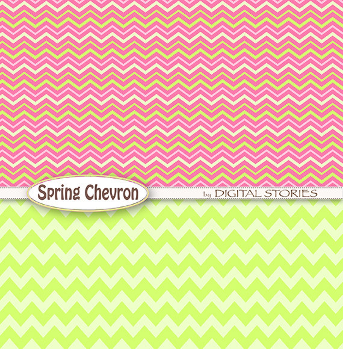 Chevron Digital Paper: spring Chevron Pink Green - Etsy