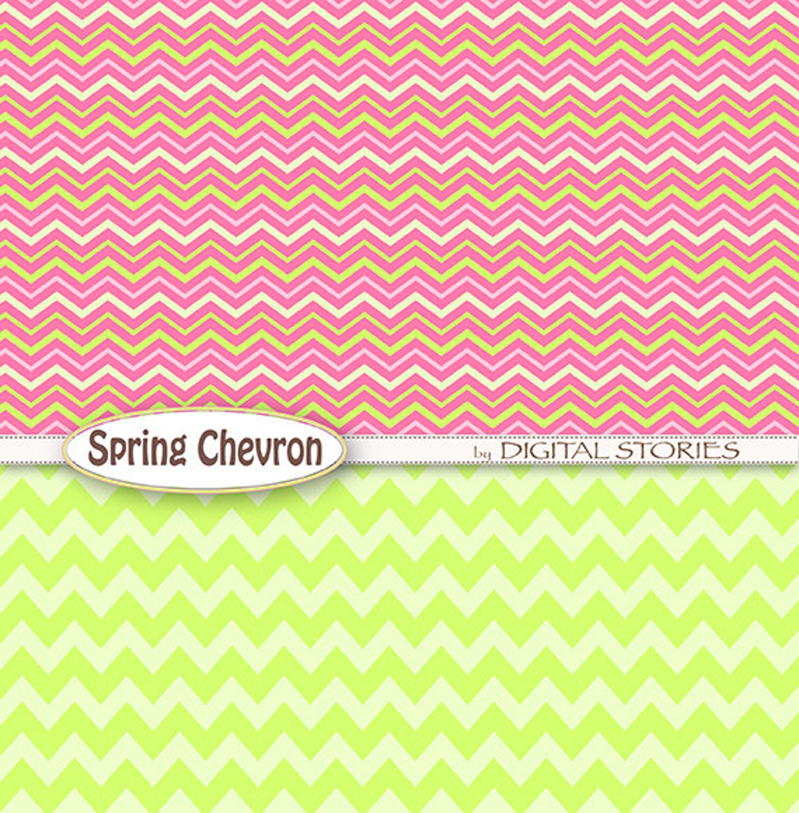 Chevron Digital Paper: spring Chevron Pink Green - Etsy