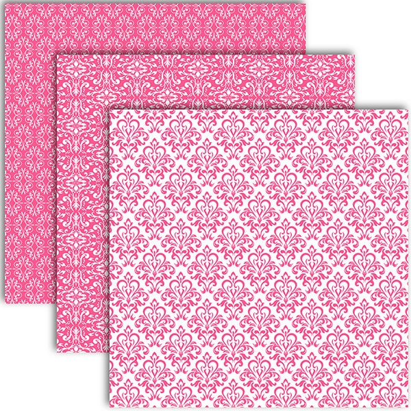 Damask Digital Paper: damask HOT Pink Digital Paper With Vintage ...
