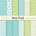 Aqua Blue Digital Paper: AQUA FRESH Aqua Blue | Etsy
