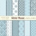 Ice Blue Digital Scrapbook Paper Pack Winter Mosaic instant Download - Etsy