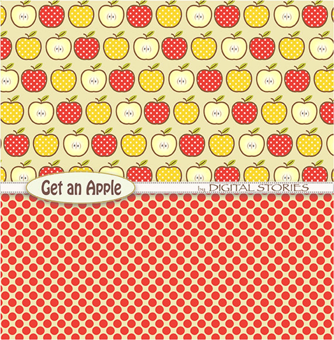 Apple Digital Paper: get AN Apple Red Green Plaid - Etsy