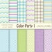 Chevron Stripes Plaid Dots Digital Scrapbook Paper Pack Baby Light Blue ...