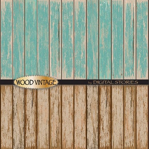 Wood Digital Paper: wood DIGITAL Paper Distressed Rustic Wood in Teal ...