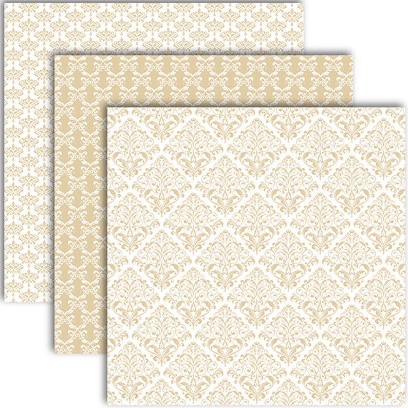 Damask Digital Paper: damask SAND Beige Scrapbook Paper With Vintage ...