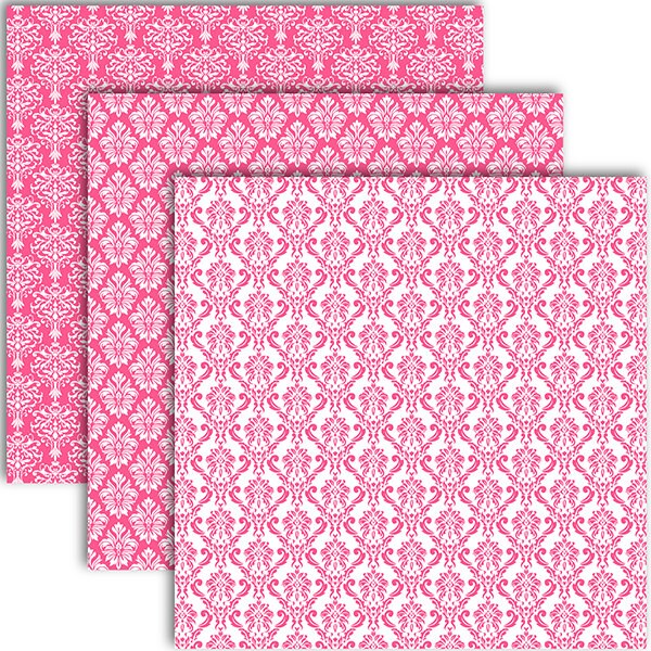 Damask Digital Paper: damask HOT Pink Digital Paper With Vintage ...