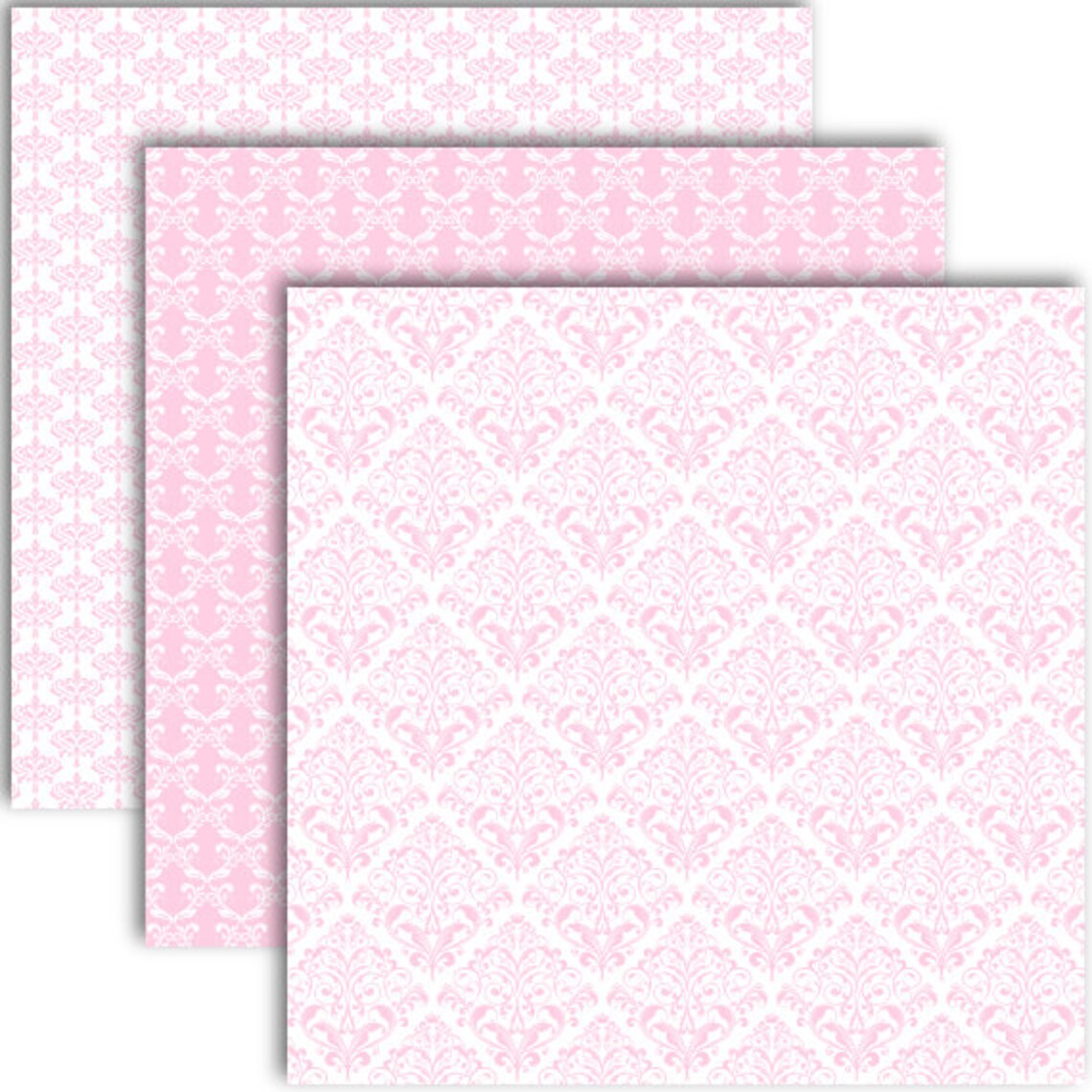 Damask Digital Paper: damask BABY Pink Digital Paper With Vintage ...