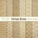 Vintage Digital Paper: vintage Brown Damask Gold Beige Digital Paper ...