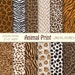 Animal Print Digital Paper: animal Print Giraffe, Zebra, Panther ...