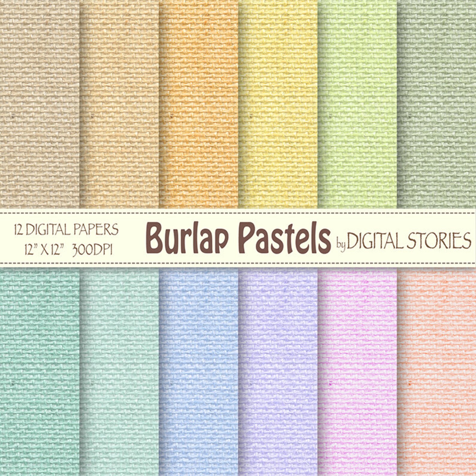 Burlap Digital Paper: burlap Pastels Burlap, Linen, Jute Textured Paper ...