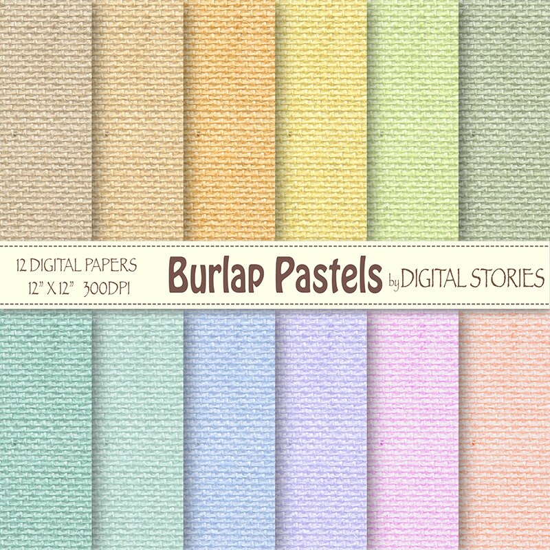 Burlap Digital Paper: burlap Pastels Burlap, Linen, Jute Textured Paper ...