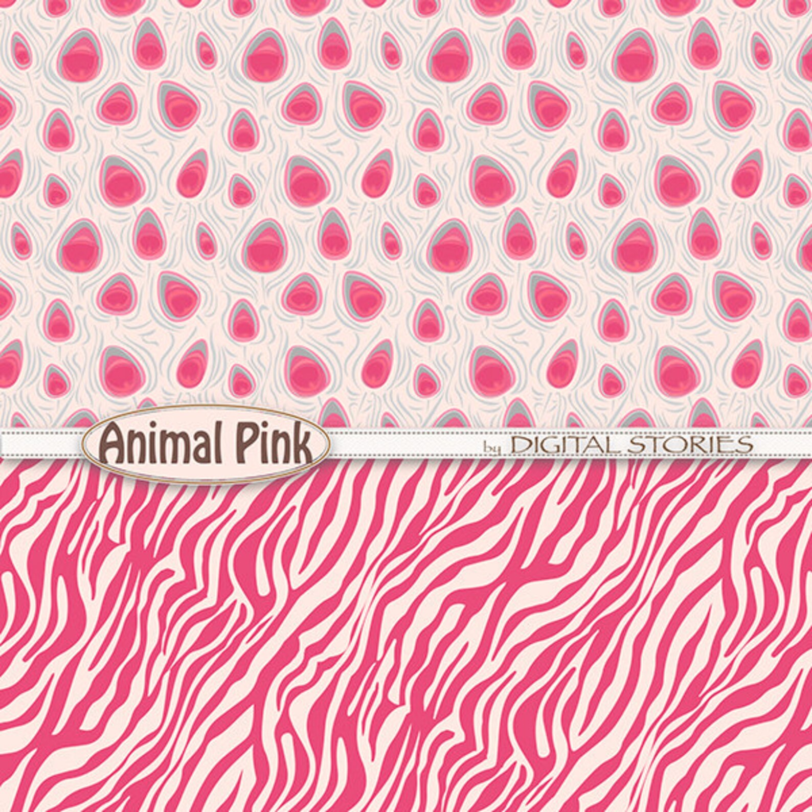 Animal Print Digital Paper: animal PRINT Pink Giraffe, Zebra, Panther ...