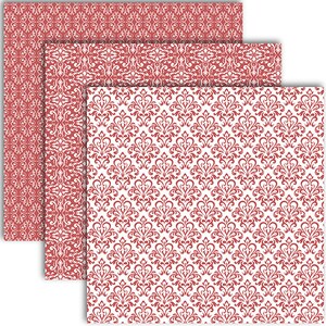 Damask Digital Paper: damask Red Scrapbook Digital - Etsy