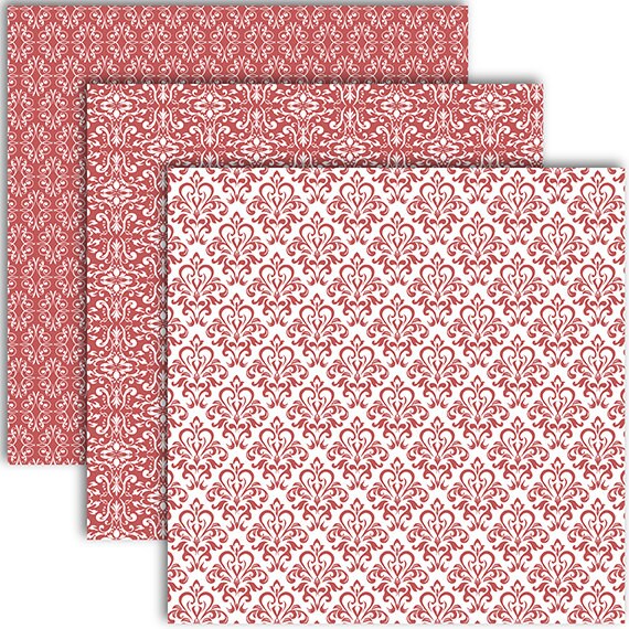 Damask Digital Paper: damask Red Scrapbook Digital - Etsy