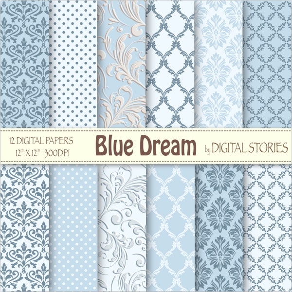 Damask Digital Paper - Etsy