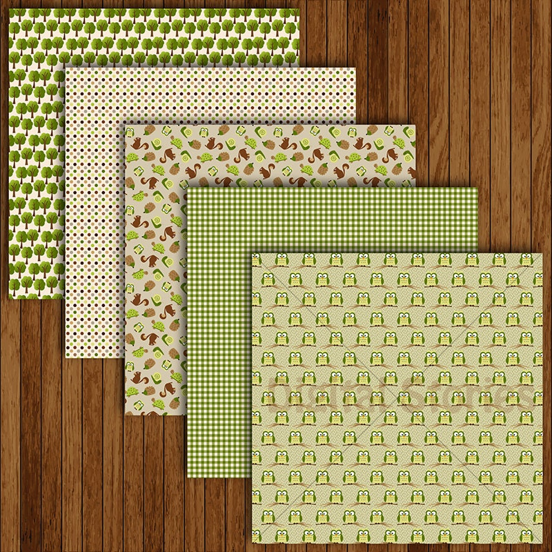 Woodland Digital Paper Pack: forest Friends With - Etsy