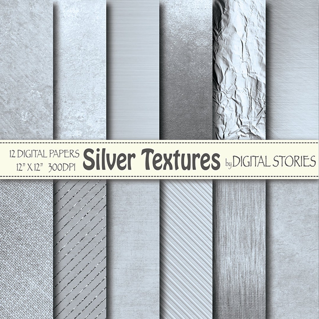 Silver Digital Paper: silver Textures Silver Foil - Etsy