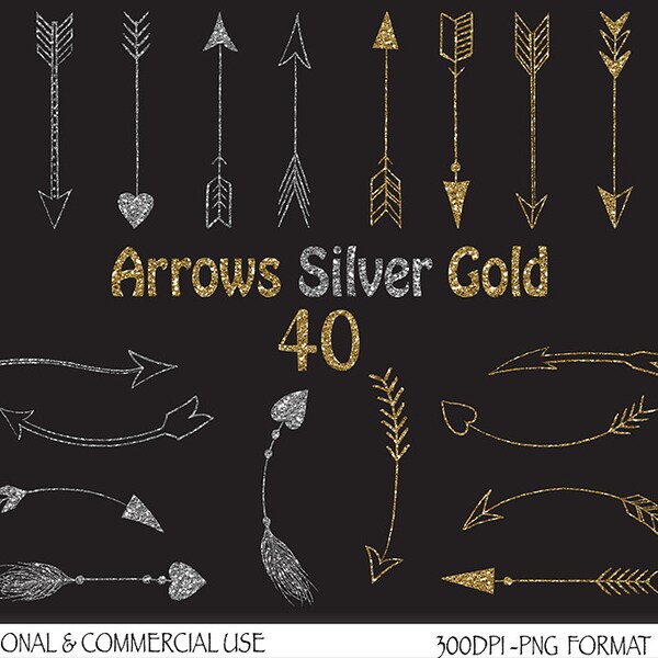 Gold Arrows Clipart - Etsy