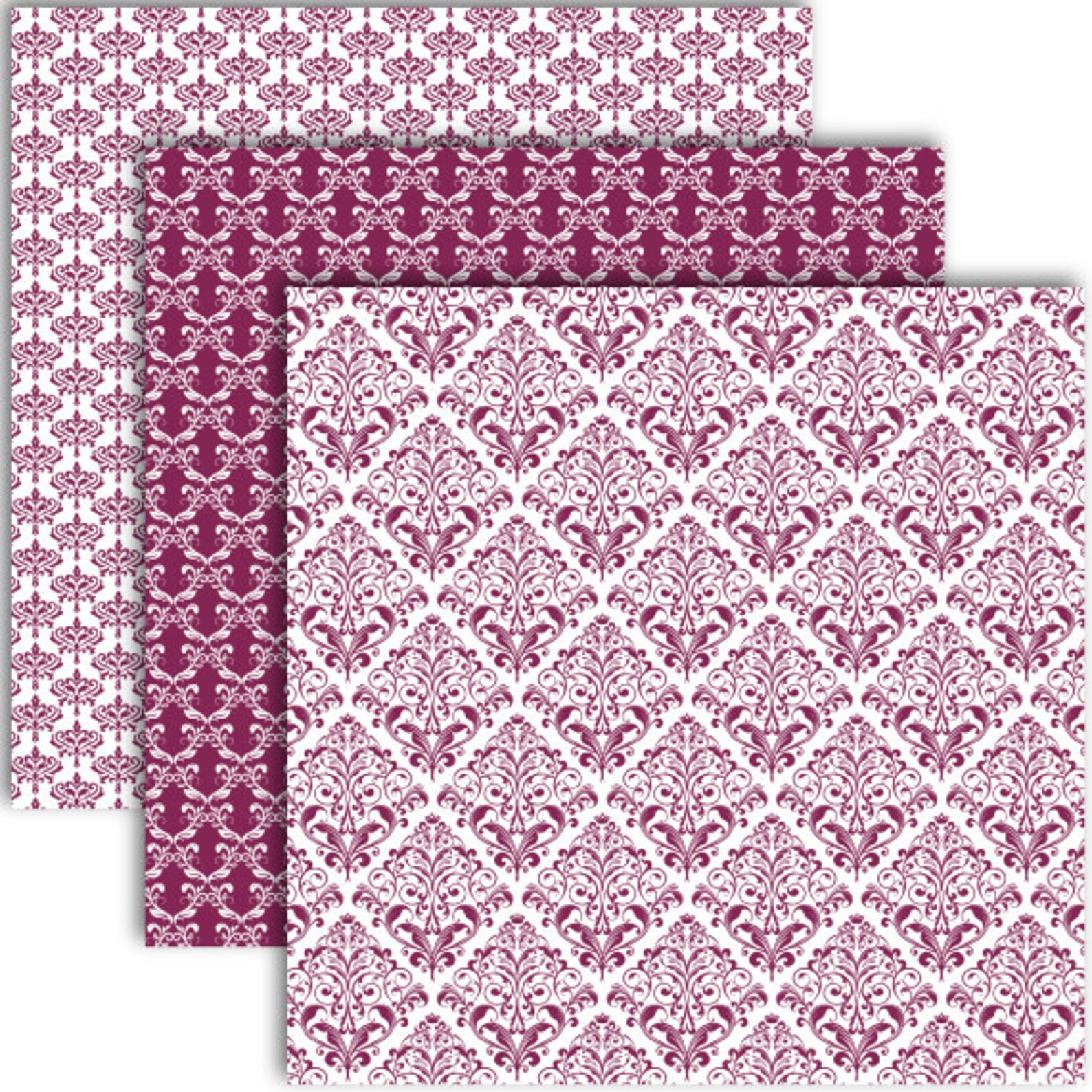 Damask Digital Paper: damask RED Royal Scrapbook - Etsy