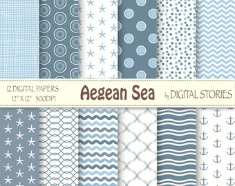 Boat Digital Paper Sailing Scrapbook Papers Nautical - Etsy