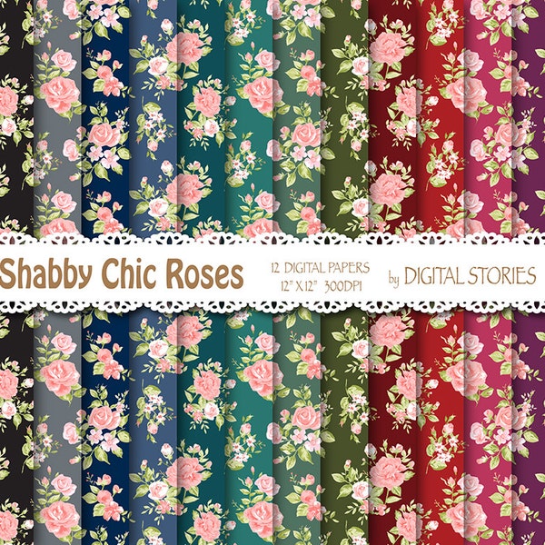 Shabby Chic Digital Paper:shabby LACE Yellow Floral Seamless, Tileable ...