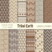 Tribal Digital Paper: tribal Earth With Tribal Patterns, in Brown ...