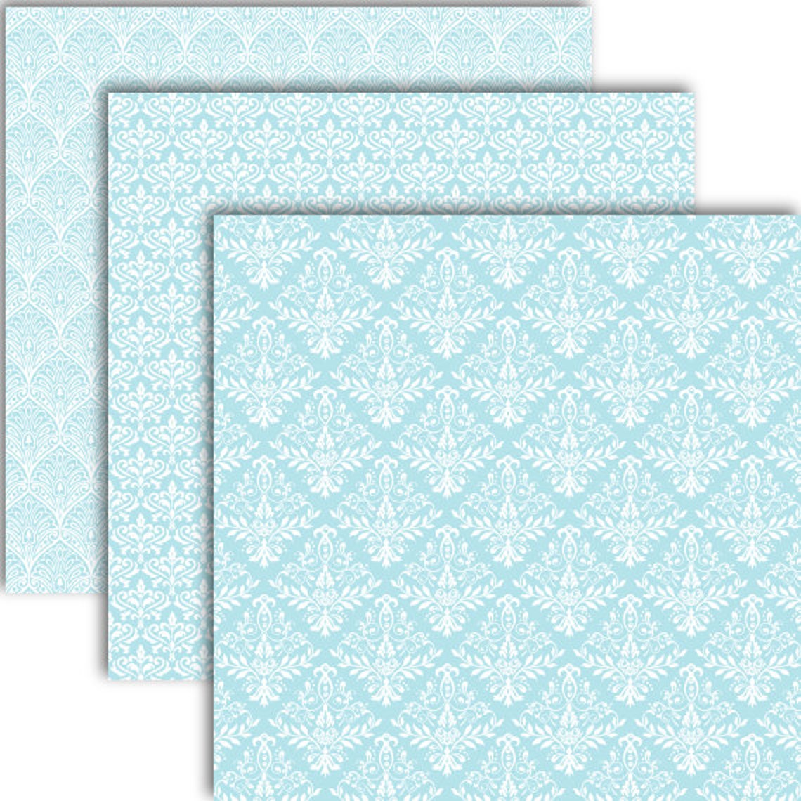 Damask Digital Paper: damask BABY Blue Digital - Etsy