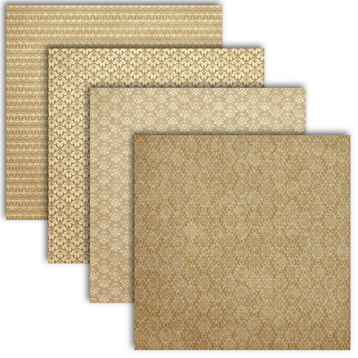 Vintage Digital Paper: vintage Brown Damask Gold Beige Digital Paper ...