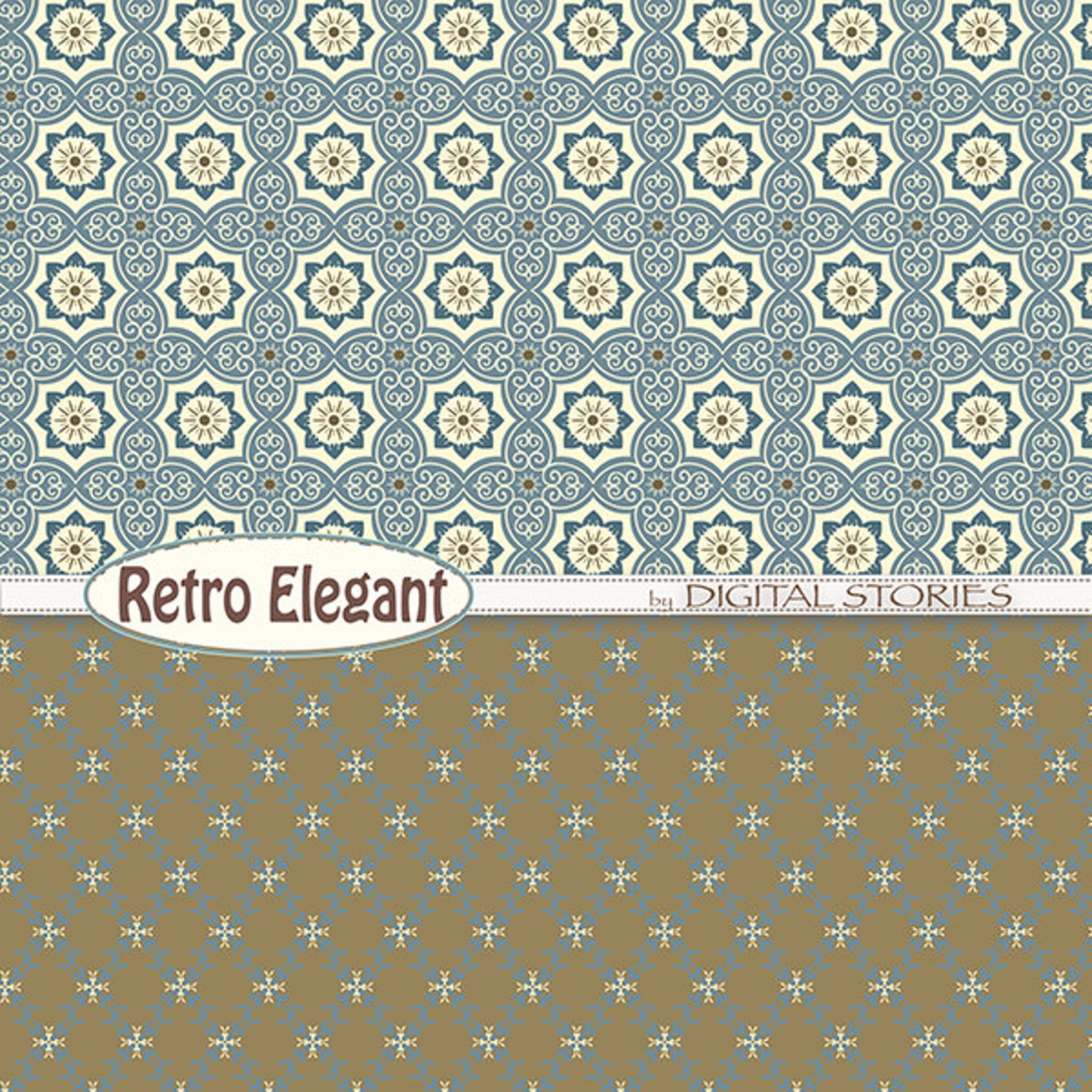 Retro Digital Paper: retro Elegant Retro Scrapbook Digital Paper in ...