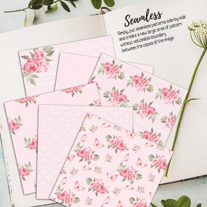 Shabby Chic Digital Paper:shabby LACE Pink Floral Seamless, Tileable ...