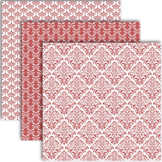 Damask Digital Paper: damask Red Scrapbook Digital - Etsy