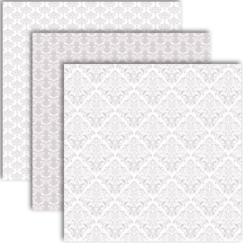 Damask Digital Paper: damask LIGHT Gray Digital - Etsy