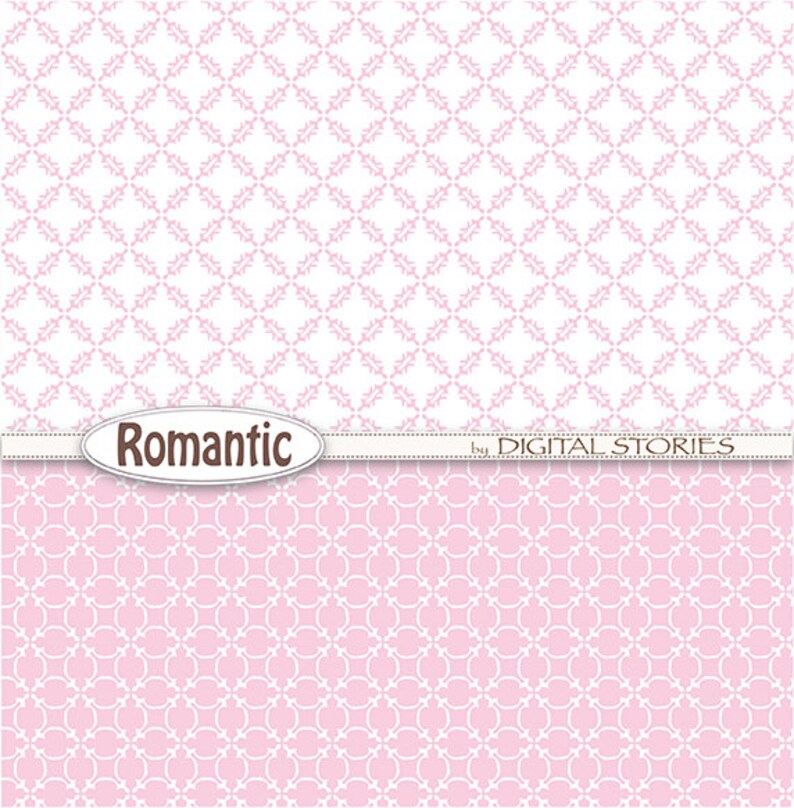 Baby Girl Digital Paper: romantic Pink White Lace Flower Digital ...