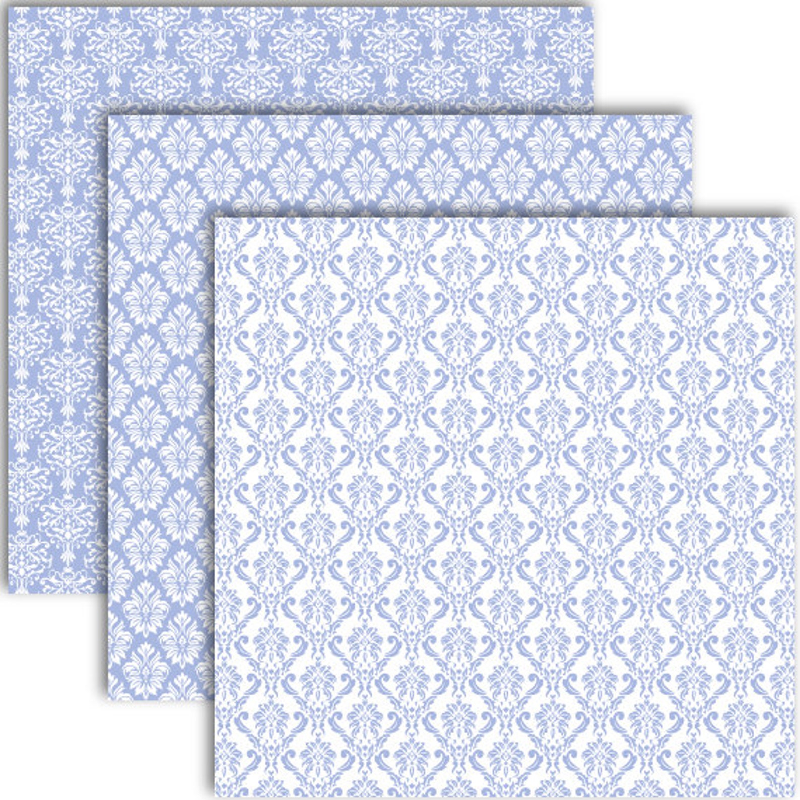 Damask Lavender Digital Scrapbook Paper Pack Instant - Etsy