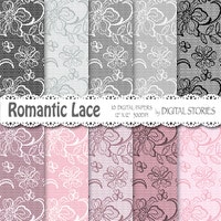 Pink Green Digital Paper Pack Floral Plaid Cool Spring Instant Download ...