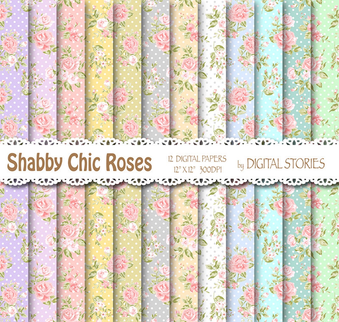 Shabby Chic Digital Paper: shabby CHIC Morning Floral Pastels Digital ...