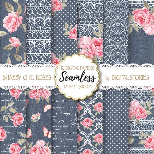 Shabby Chic Digital Paper:shabby LACE Peach Floral - Etsy