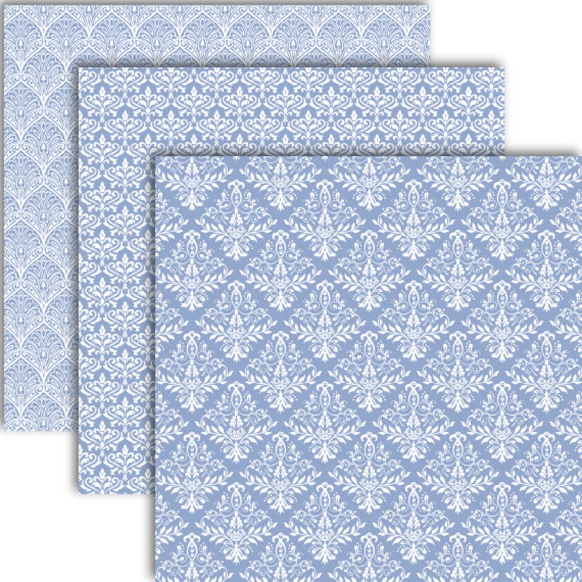 Damask Digital Paper: damask BLUE Sky Digital - Etsy